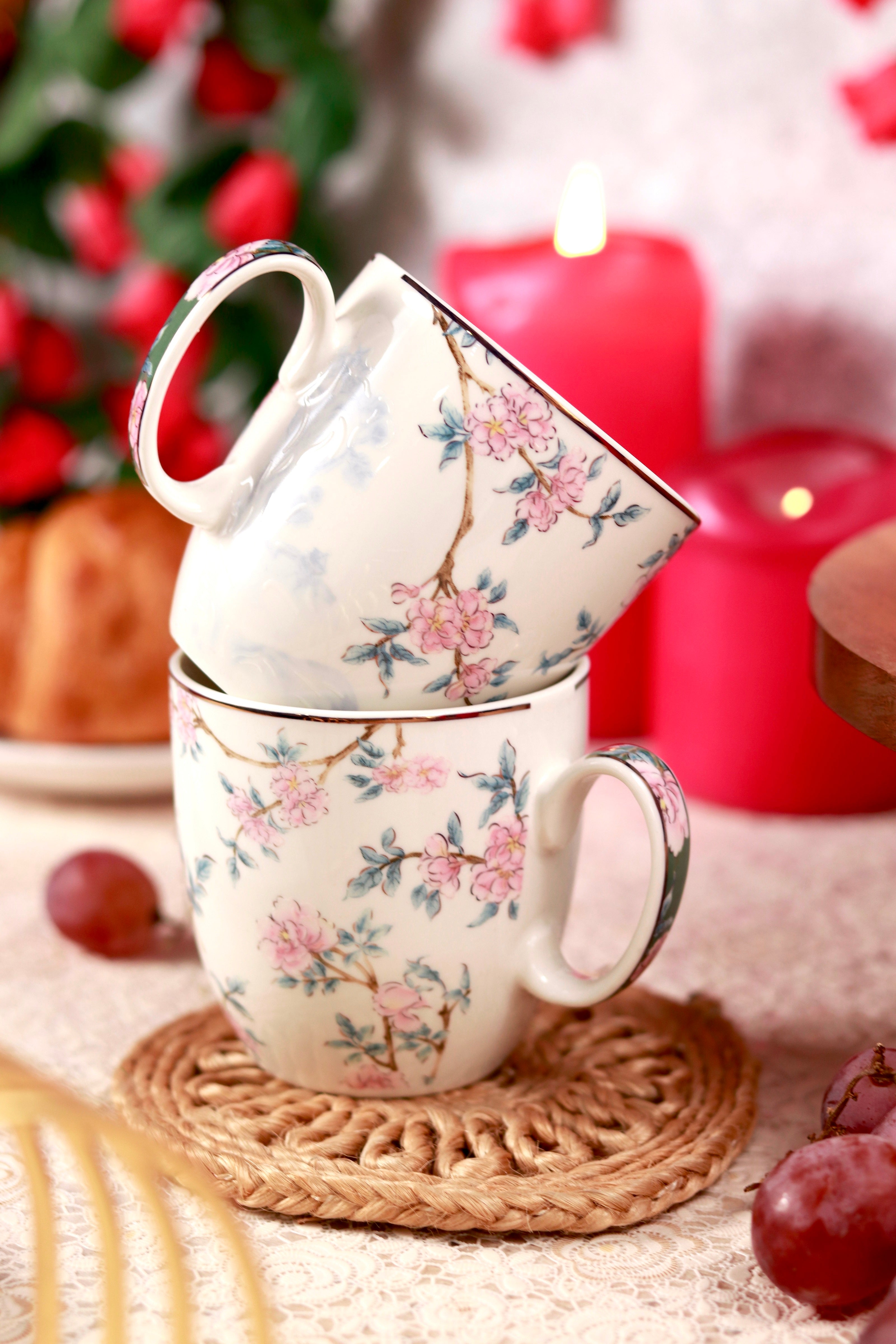 Victorian Green Mug Set (Capacity 200 ML, Set of 6) – Vigneto