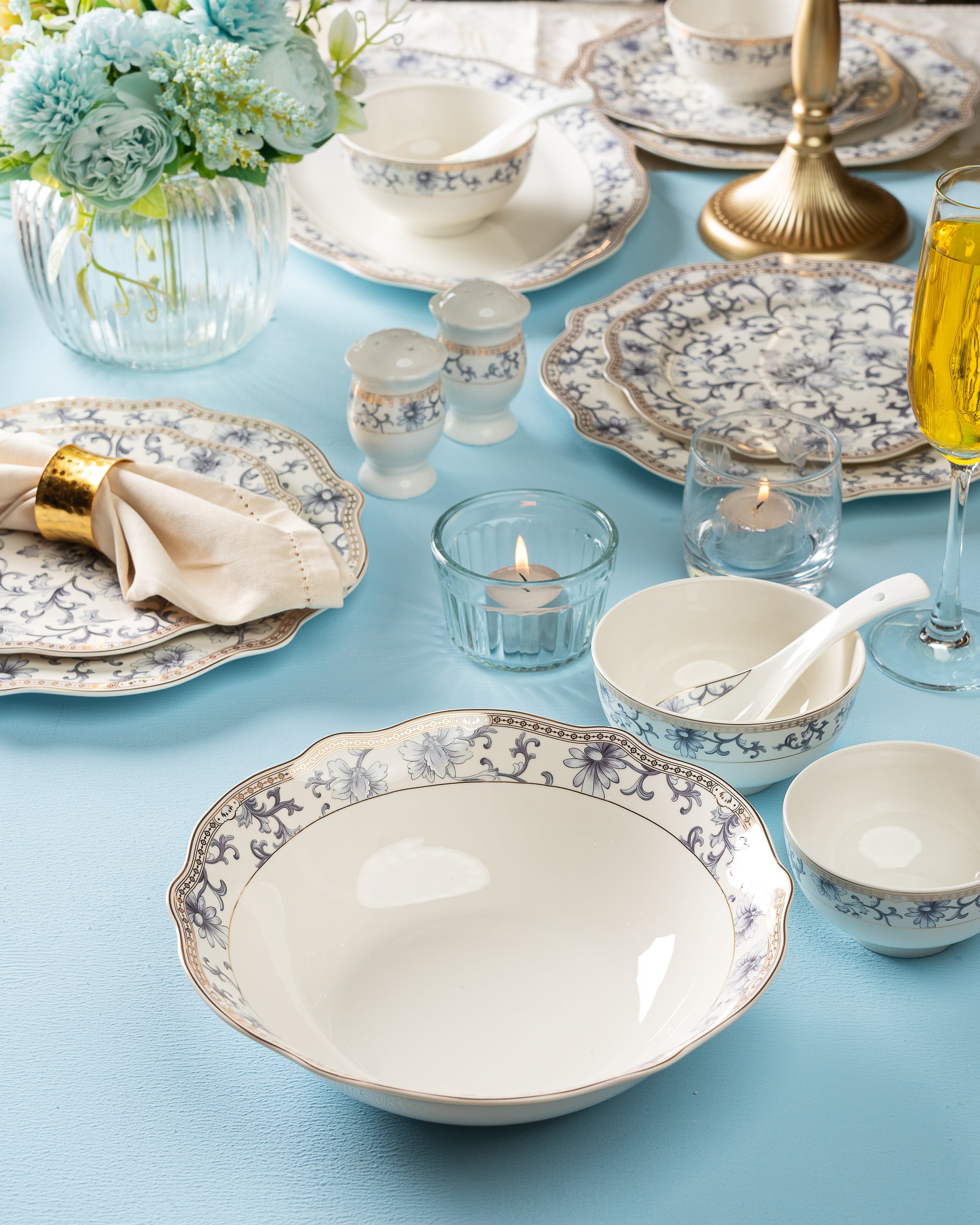Royal Blue 51 Pcs Dinner Set – Vigneto