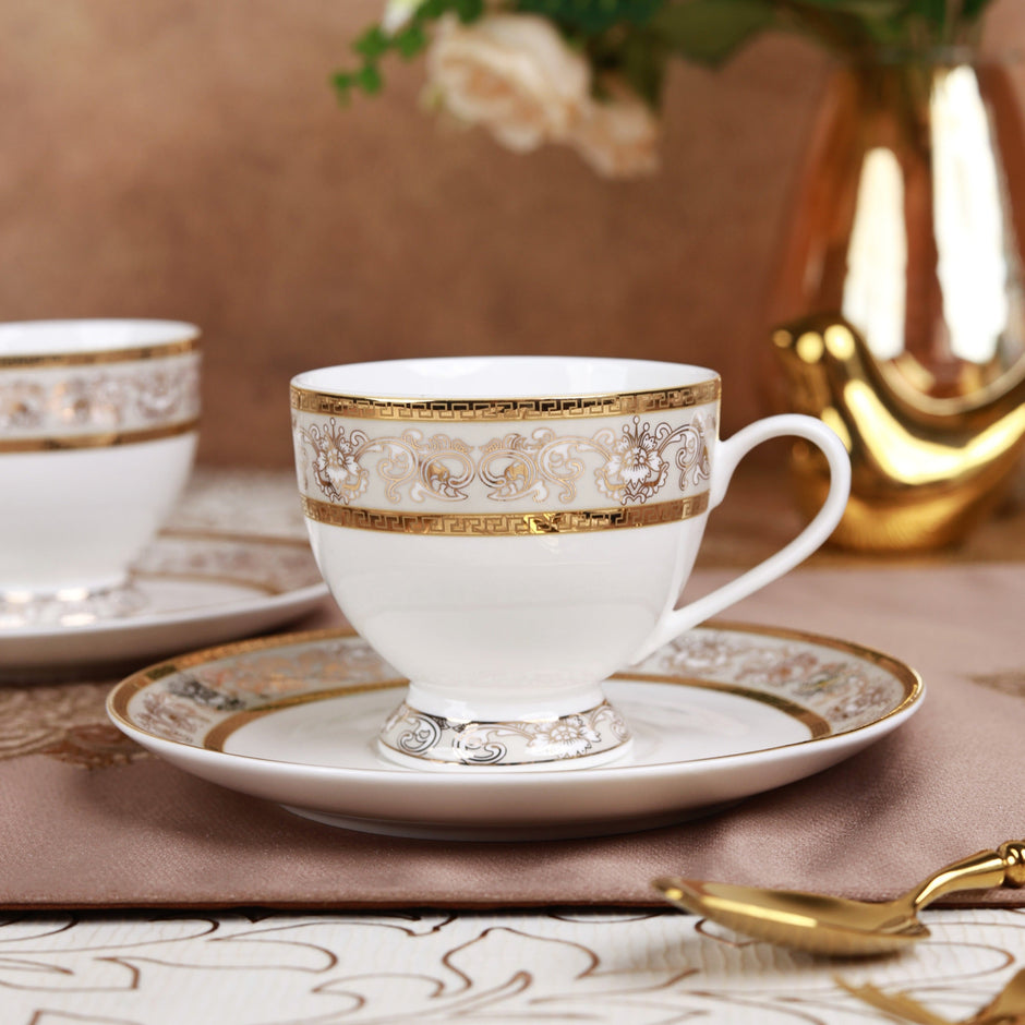 Flower Bed Cup and Saucer Set (6 Cups and 6 Saucers) – Vigneto